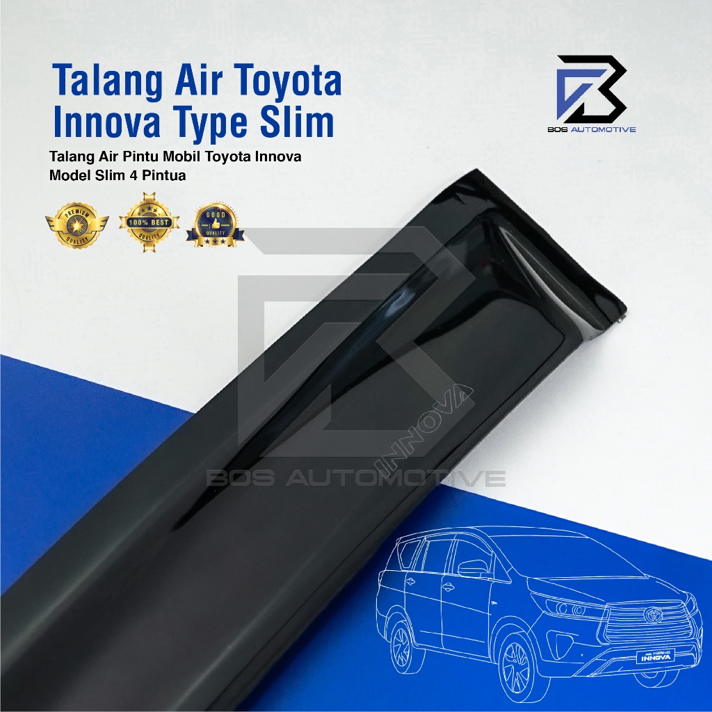 Jual Talang Air Pintu Mobil Toyota Innova 2003 – 2015 Model Slim 4 ...