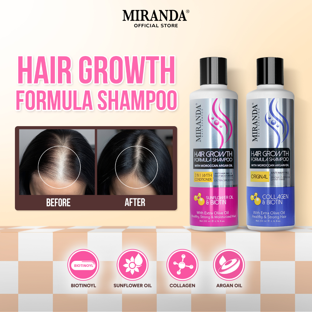 Jual Miranda Hair Growth Biotin Shampoo Original 200 ml / Miranda Hair ...