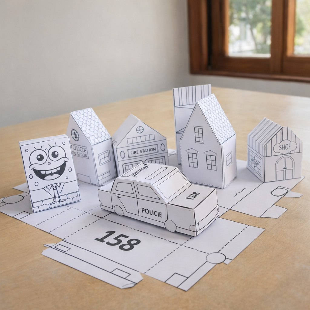 Jual PAPER CRAFT 10 LEMBAR/ KERAJINAN MEWARNAI DAN MELIPAT MAINAN ...