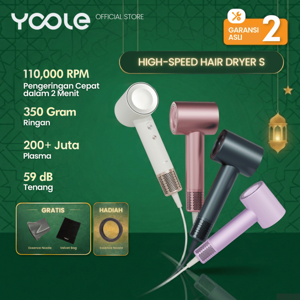Jual [YOOLE] High Speed Hair Dryer S/teknologi ion negatif/Kontrol suhu ...