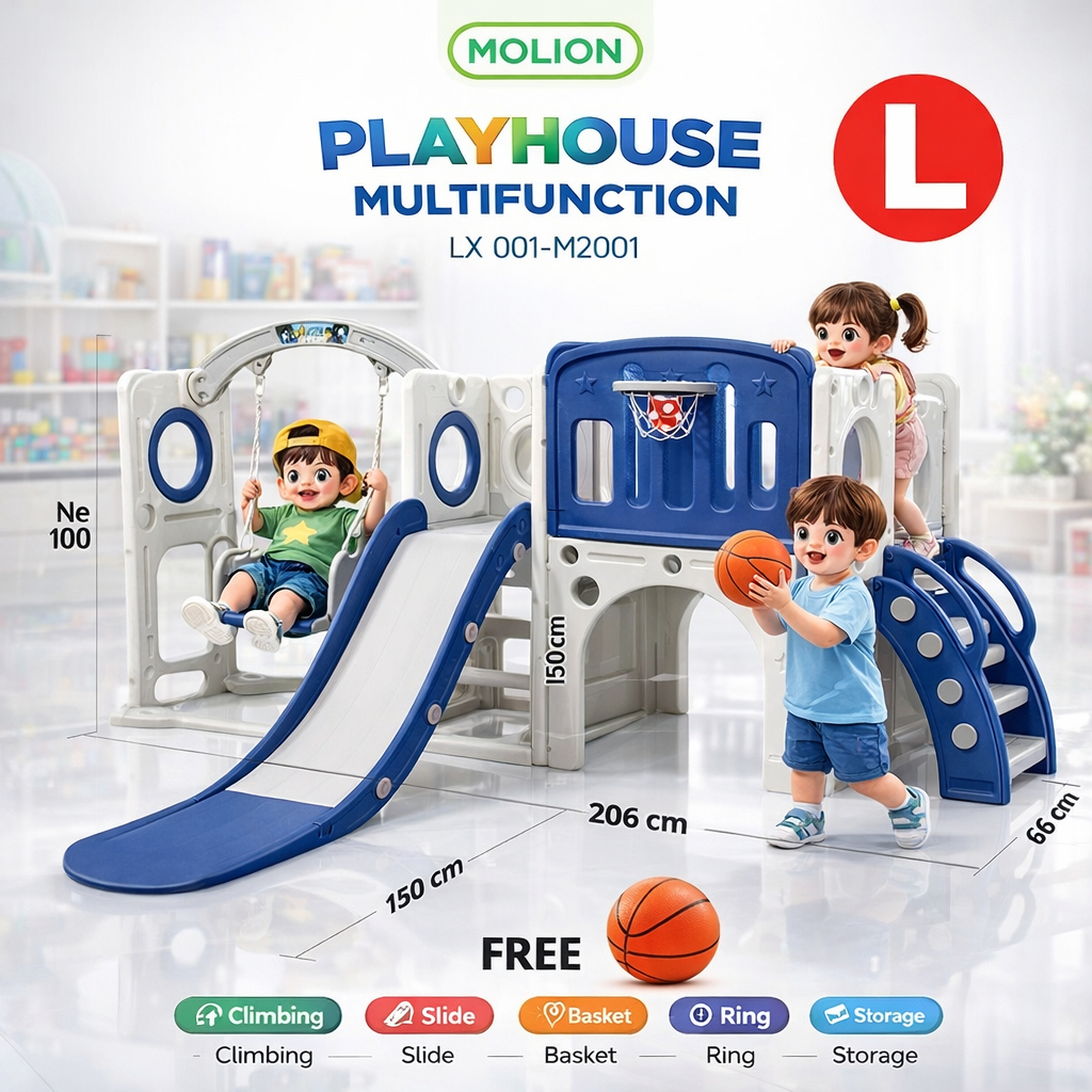 Jual Playhouse Playground Anak Slide Prosotan Ayunan Mainan Indoor ...