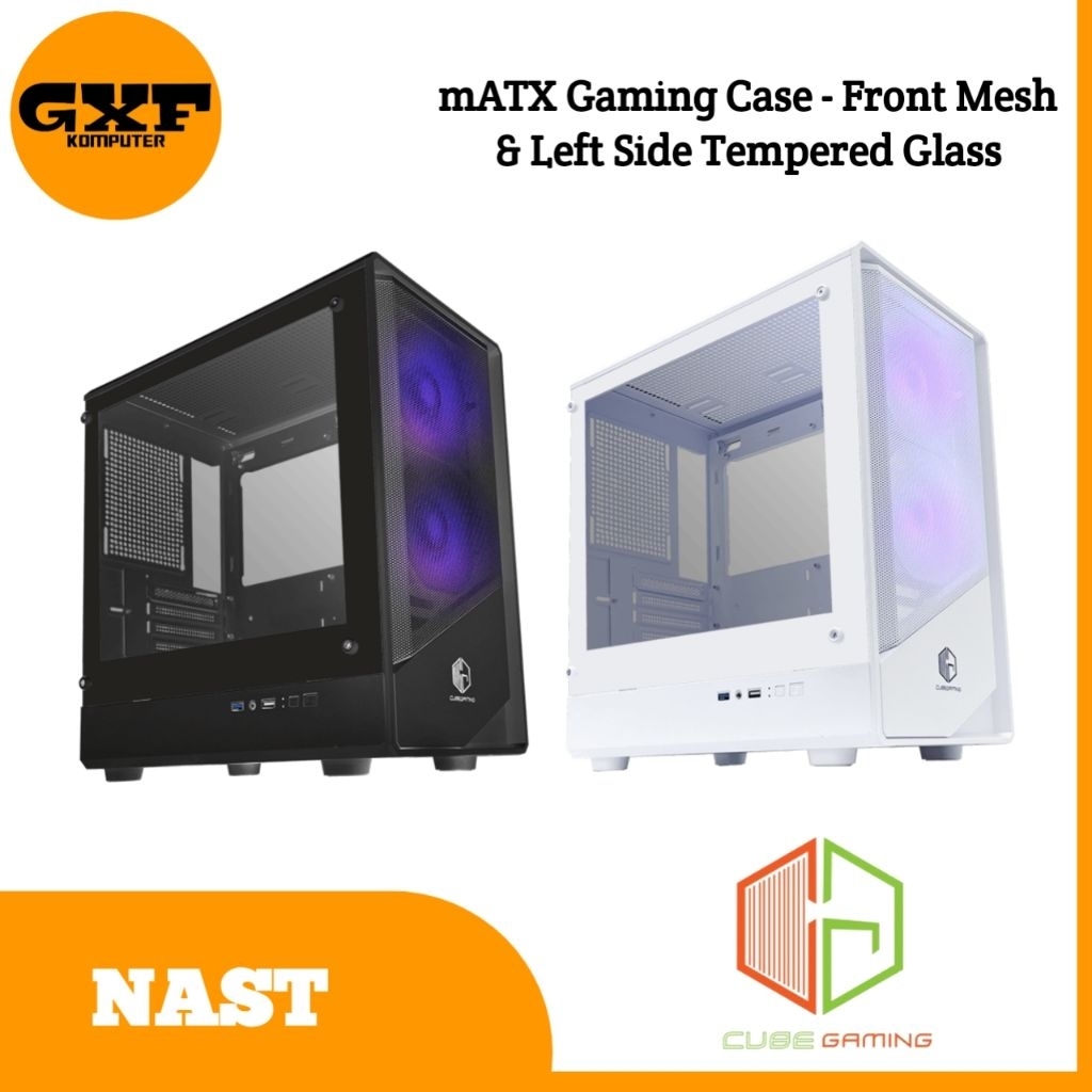 Jual CASING CUBE GAMING NAST M-ATX INCLUDE 2 FAN ARGB | Shopee Indonesia