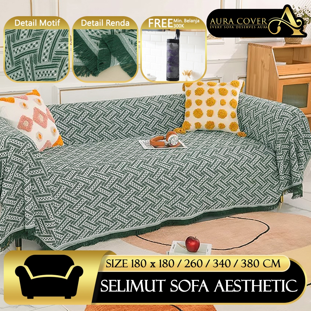 Jual Selimut Sofa Polos Rumbai Nordic Style Sofa Sudut 1 2 3 4 Seater ...