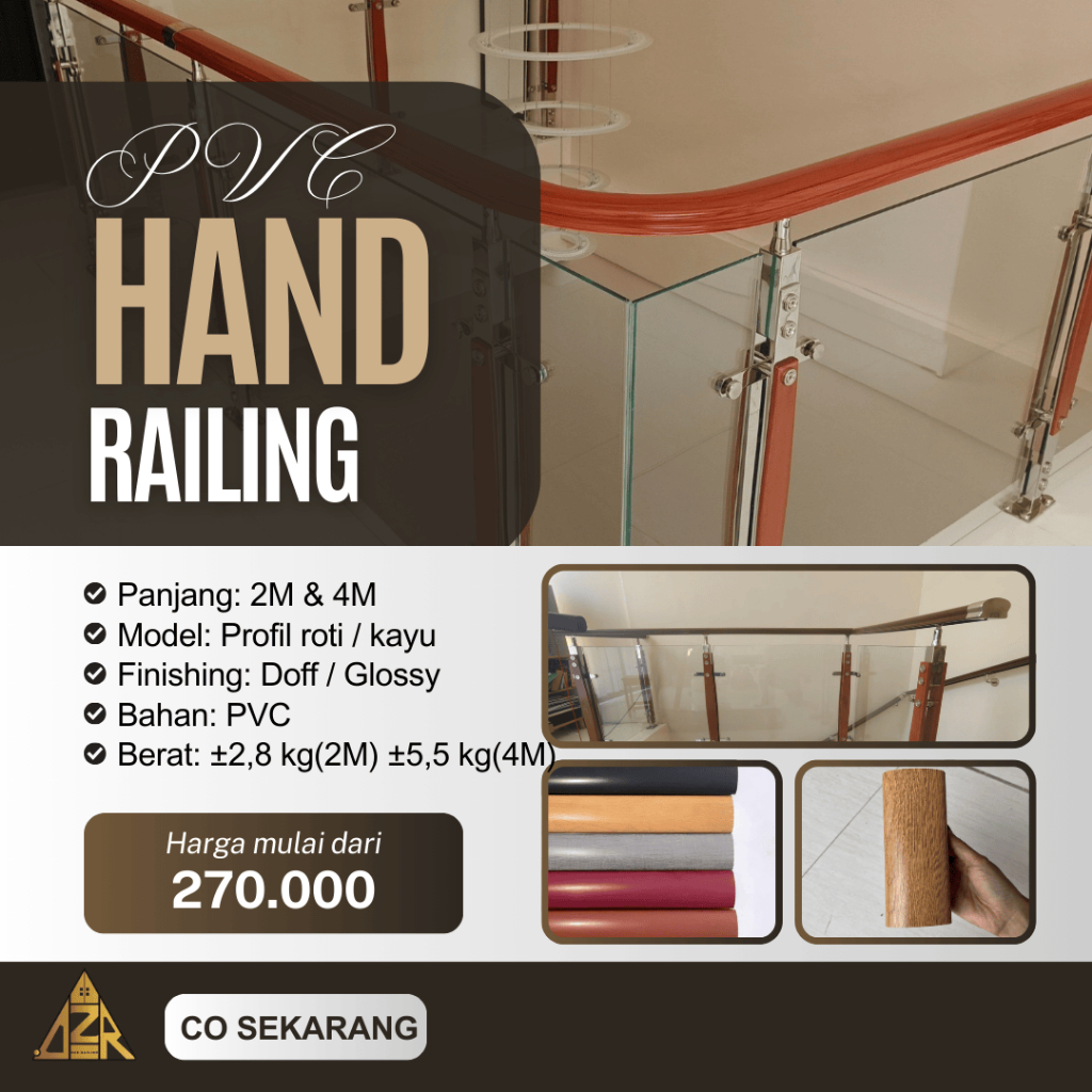 Jual HAND RAILING PVC 4 M PEGANGAN TANGGA PVC / HANDLE TANGGA PVC ...