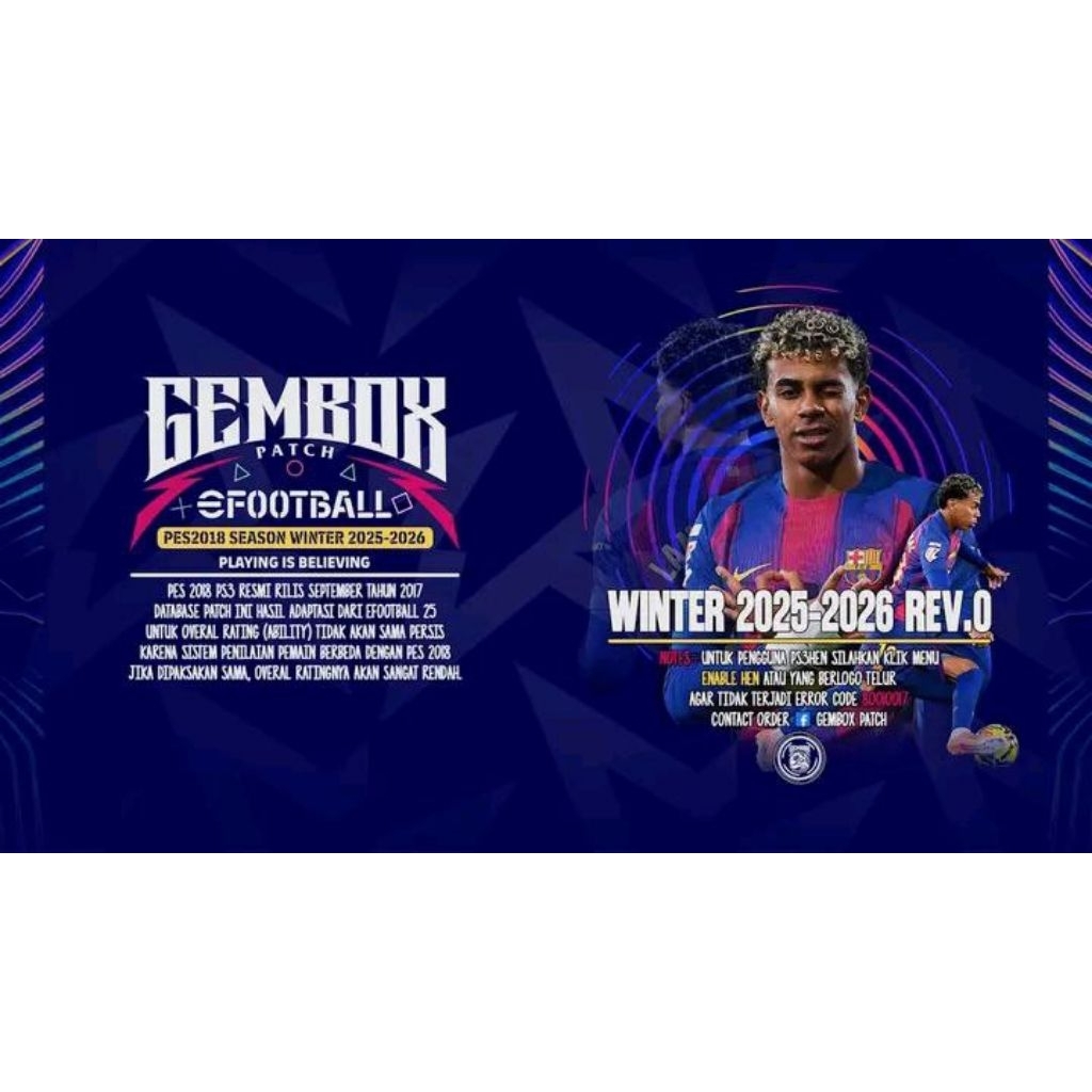 Jual PES 2026 GEMBOX PATCH WINTER PS3 | Shopee Indonesia