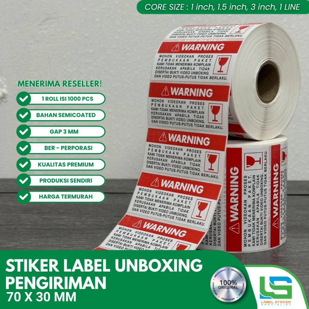 Jual Sticker Unboxing 70x30 MM Sticker Label Unboxing Sticker ...