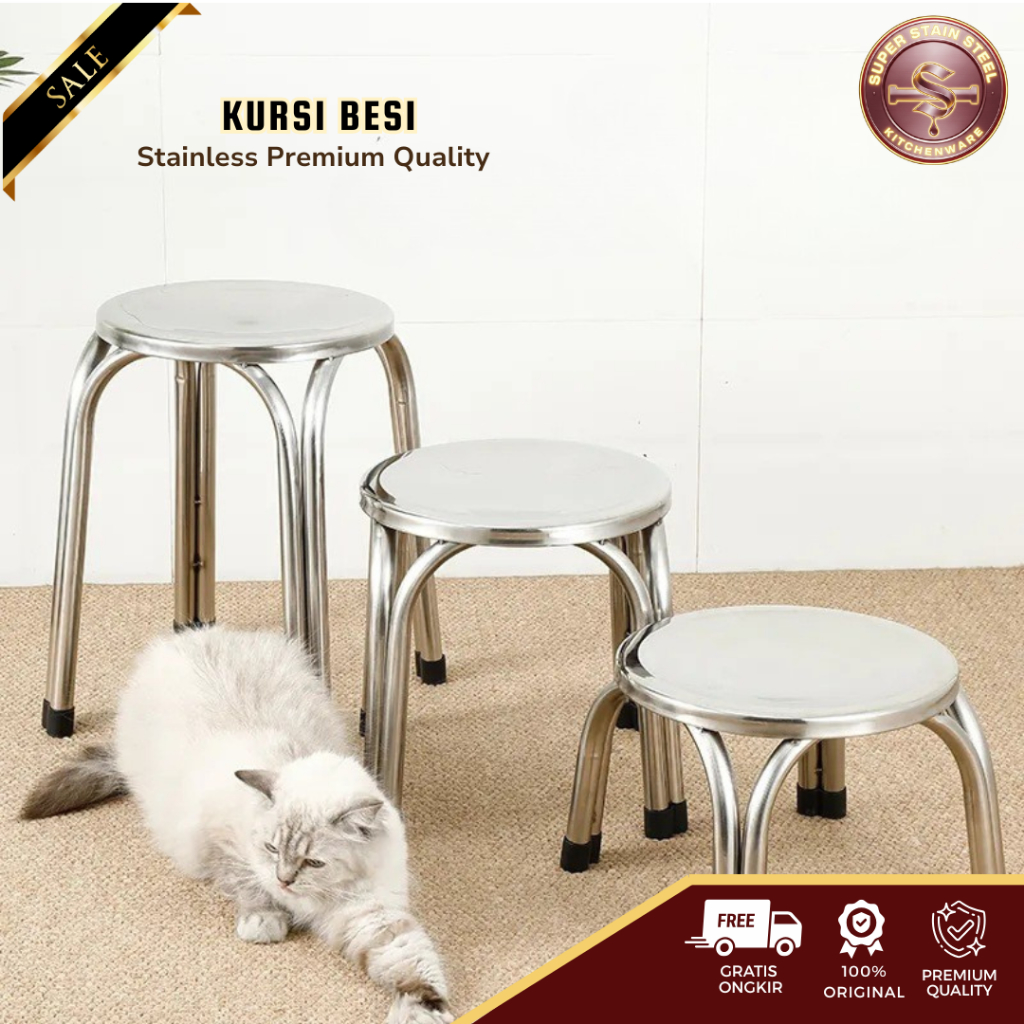 Jual Super Stain Steel Kursi Besi Stainless | Bangku Bulat Stainless ...