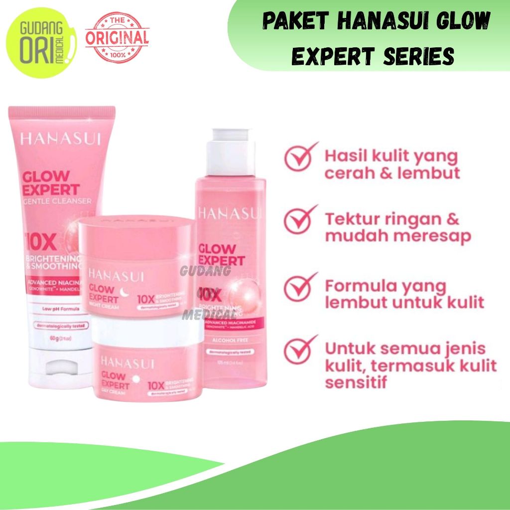 Jual Hanasui Skincare Flawless Glow Expert Series Day Cream / Night ...