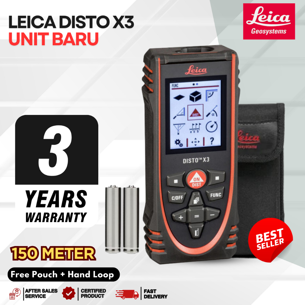 Jual Meteran Laser Leica Disto X3 Jarak Ukur 150 meter / Distometer ...