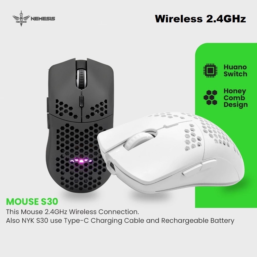 Jual Nemesis Mouse Gaming Wireless 2.4Ghz S30 Rechargeable | Shopee ...