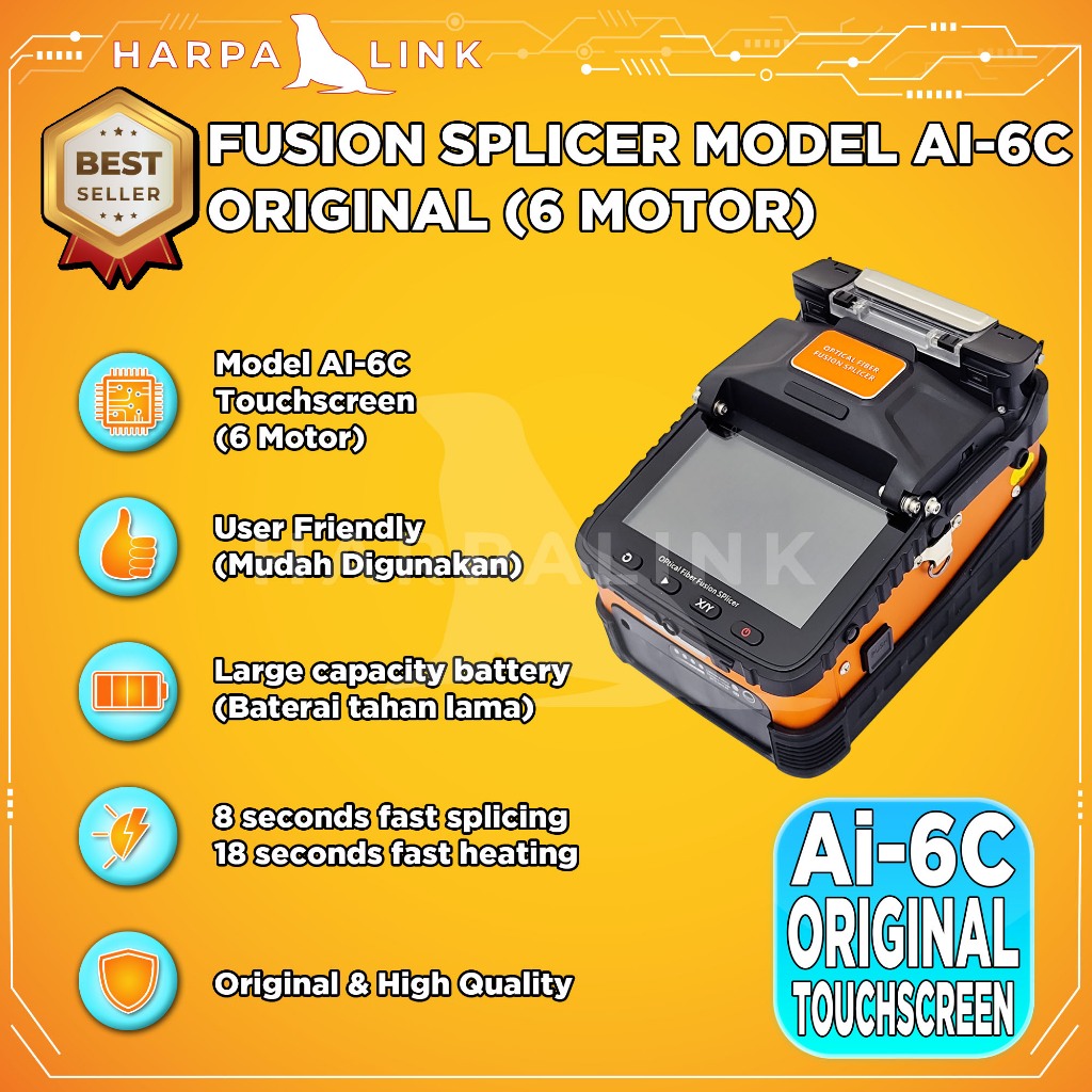 Jual Fusion Splicer Signal Fire AI6C Fiber Optic 6 Motors / AI-6C ...