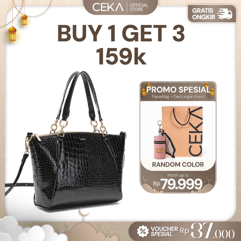 Jual [BUY 1 GET 3] CEKA Tas Selempang Wanita Croco Hand Bag Shoulder ...