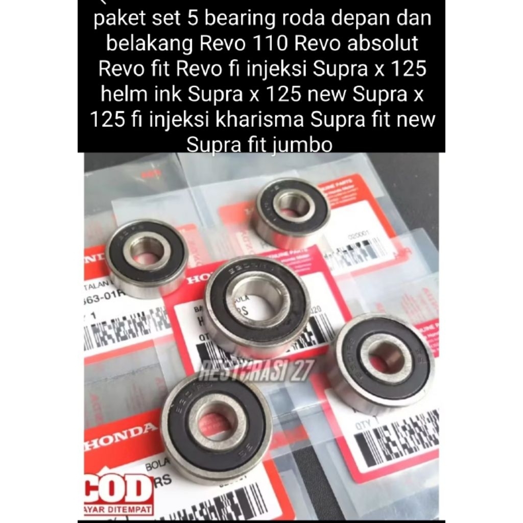 Jual paket 5 buah bearing Honda Revo absolute Revo fi injeksi Revo fit ...