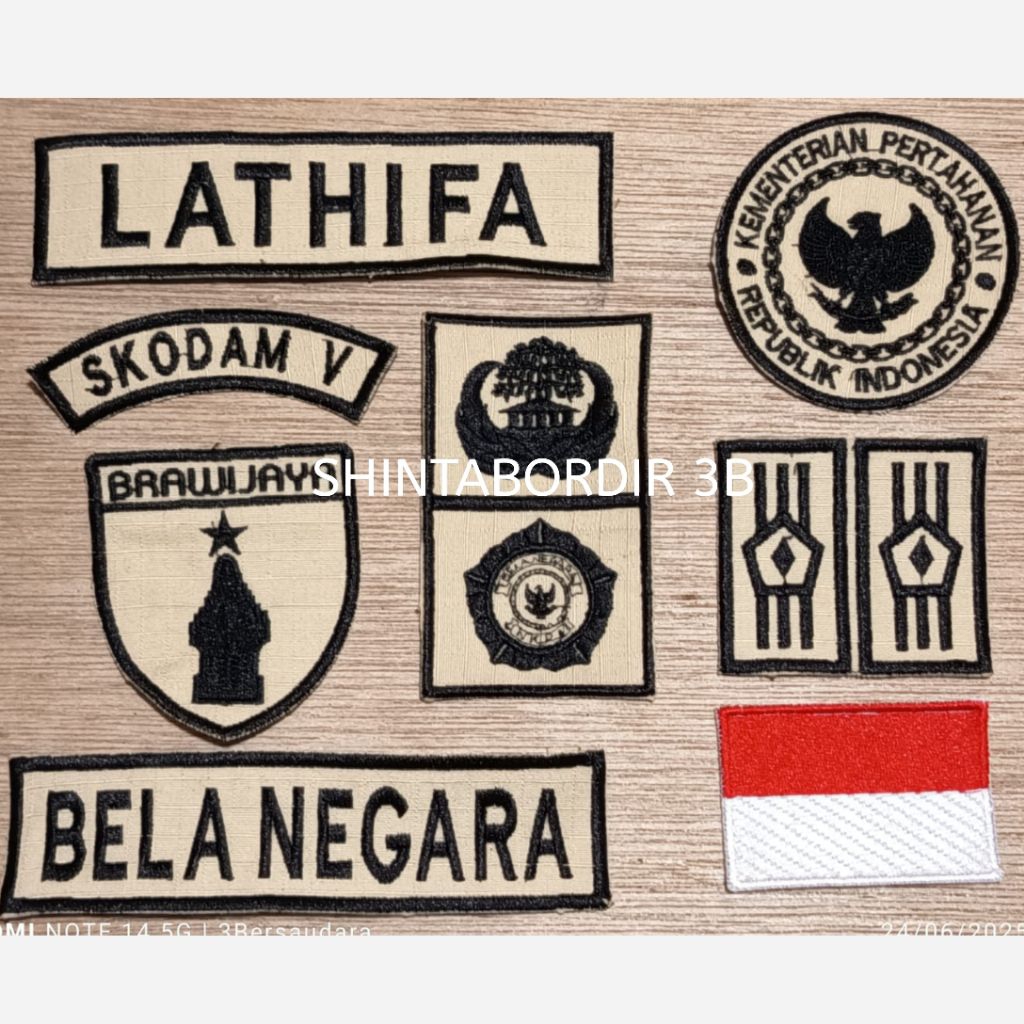 Jual Patch/Bordir eceran (Arribut Kemhan Biasa/PDL kemhan/Bela Negara ...
