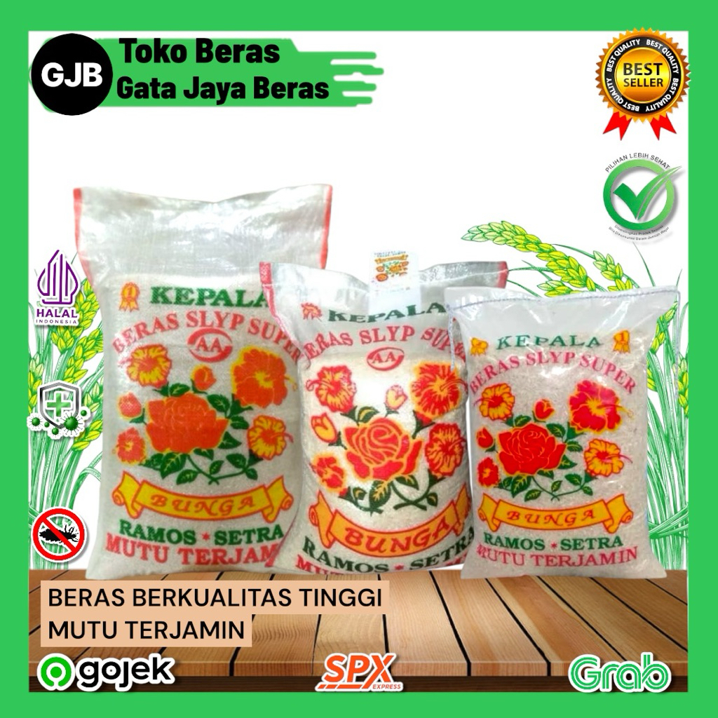 Jual Beras Cap Bunga Slyp Super 5kg 10kg 20kg | Shopee Indonesia