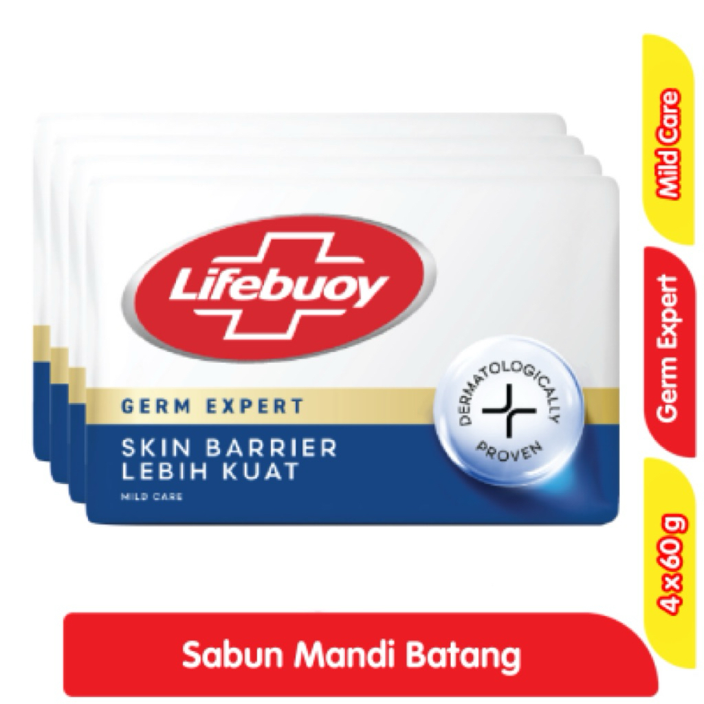Jual Lifebuoy Germ Expert Sabun Batang Mild Care 60 gr x4 Pcs | Shopee ...