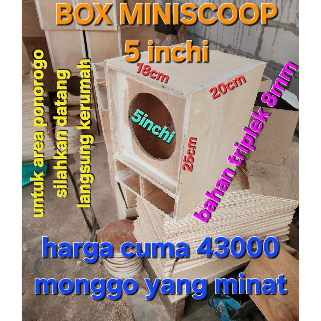 Jual BOX MINI SCOOP 5 ( LiMA ) INCHI SINGLE | Shopee Indonesia