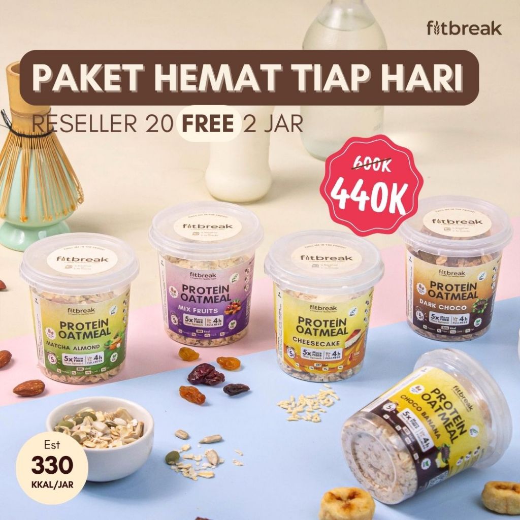 Jual Paket Hemat Tiap Hari / Reseller 22 Jar Fitbreak / Healthy Snack ...