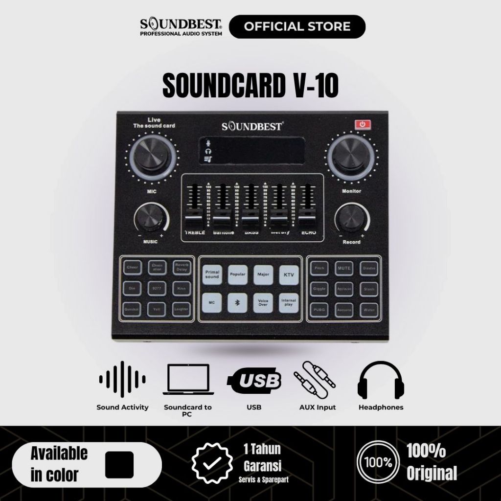 Jual SOUNDBEST V10 Sound Card Live Karaoke Garansi Resmi | Shopee Indonesia