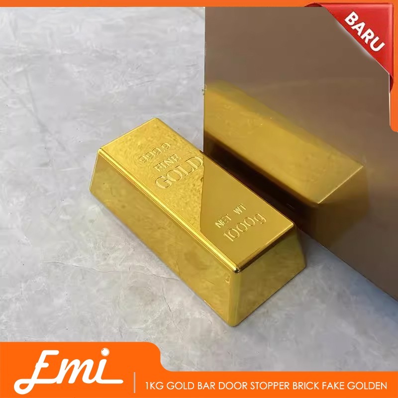 Jual Penahan Pintu Emas 1kg Gold Bar Door Stopper Brick Fake Golden ...