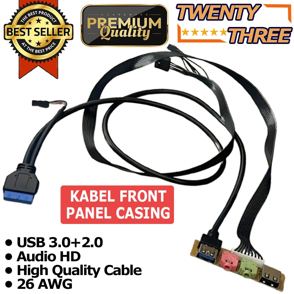 Jual Kabel Port Panel Depan USB 3.0 2.0 Front panel 20 + 9 pin audio ...