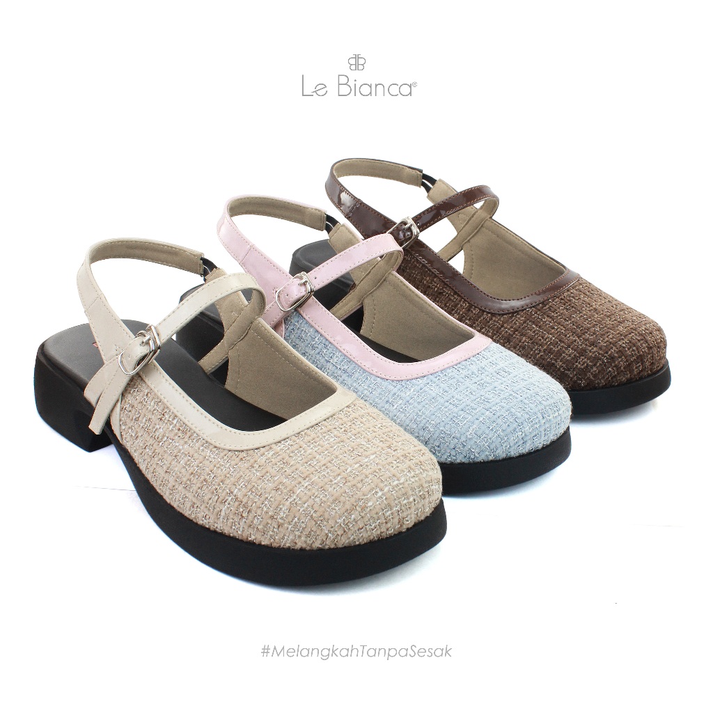 Jual Le Bianca AI 25-02 Sepatu Wanita Mary Jane Mules Korea Hak Pendek ...
