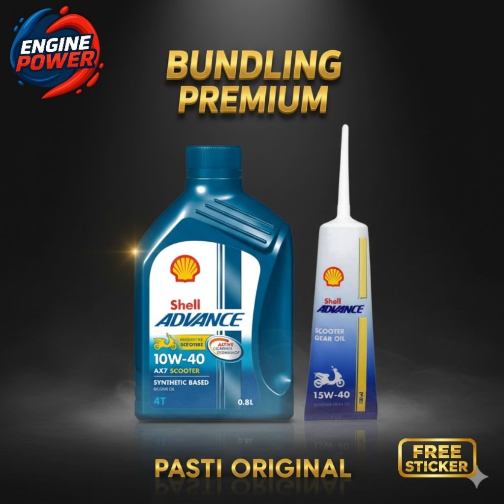 Jual PAKET HEMAT - Oli Shell Advance AX7 Matic 10W40 0.8L/1L + Oli ...