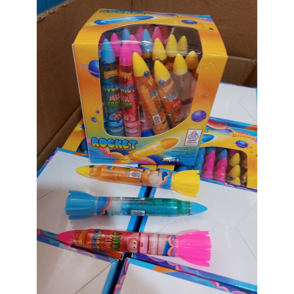Jual PERMEN JELY ROCKET MIX FRUIT ISI 30 PCS | Shopee Indonesia