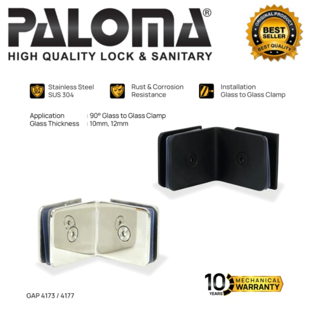 Jual PALOMA Glass Clip Klem Penjepit Pintu Kaca Kamar Mandi Jepit ...