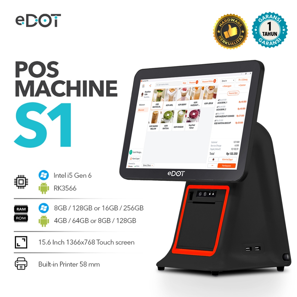Jual Mesin Kasir 2in1 Android/Windows dengan Built in Printer (Single ...