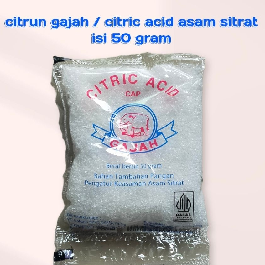Jual Citrun Gajah / Citric Acid Asam Sitrat Sachet (50 gram ) Sitrun ...