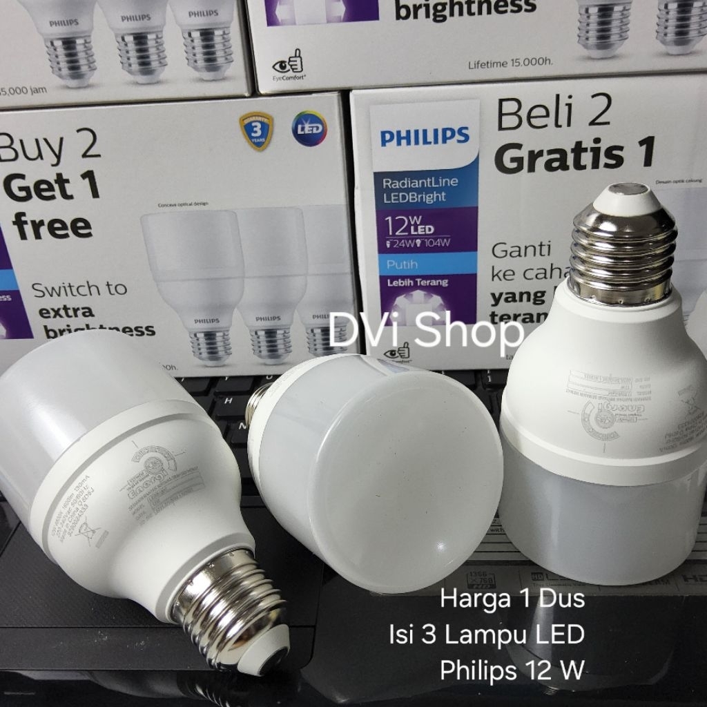 Jual Lampu LED Philips RadiantLine LEDBright 12 Watt E27 6500K Cahaya ...