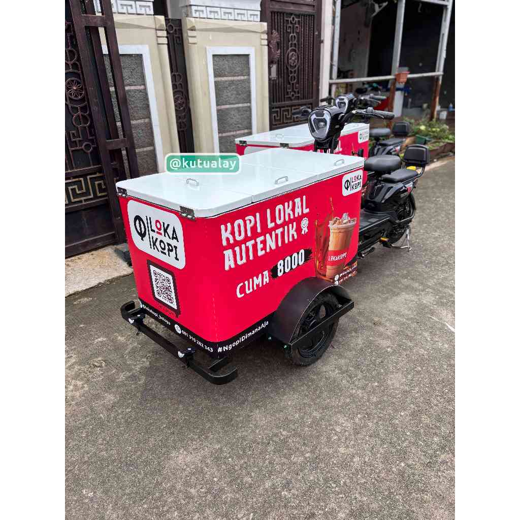 Jual Custom Gerobak Keliling Sepeda Listrik 500w Kopi Minuman Makanan ...