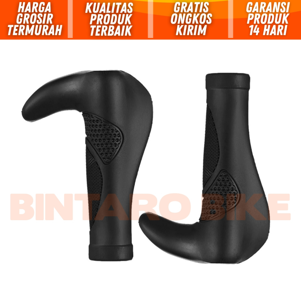Jual Hand Grip Sepeda Tanduk GR2 Ergonomic Grip Hitam Sepeda MTB Sepeda ...
