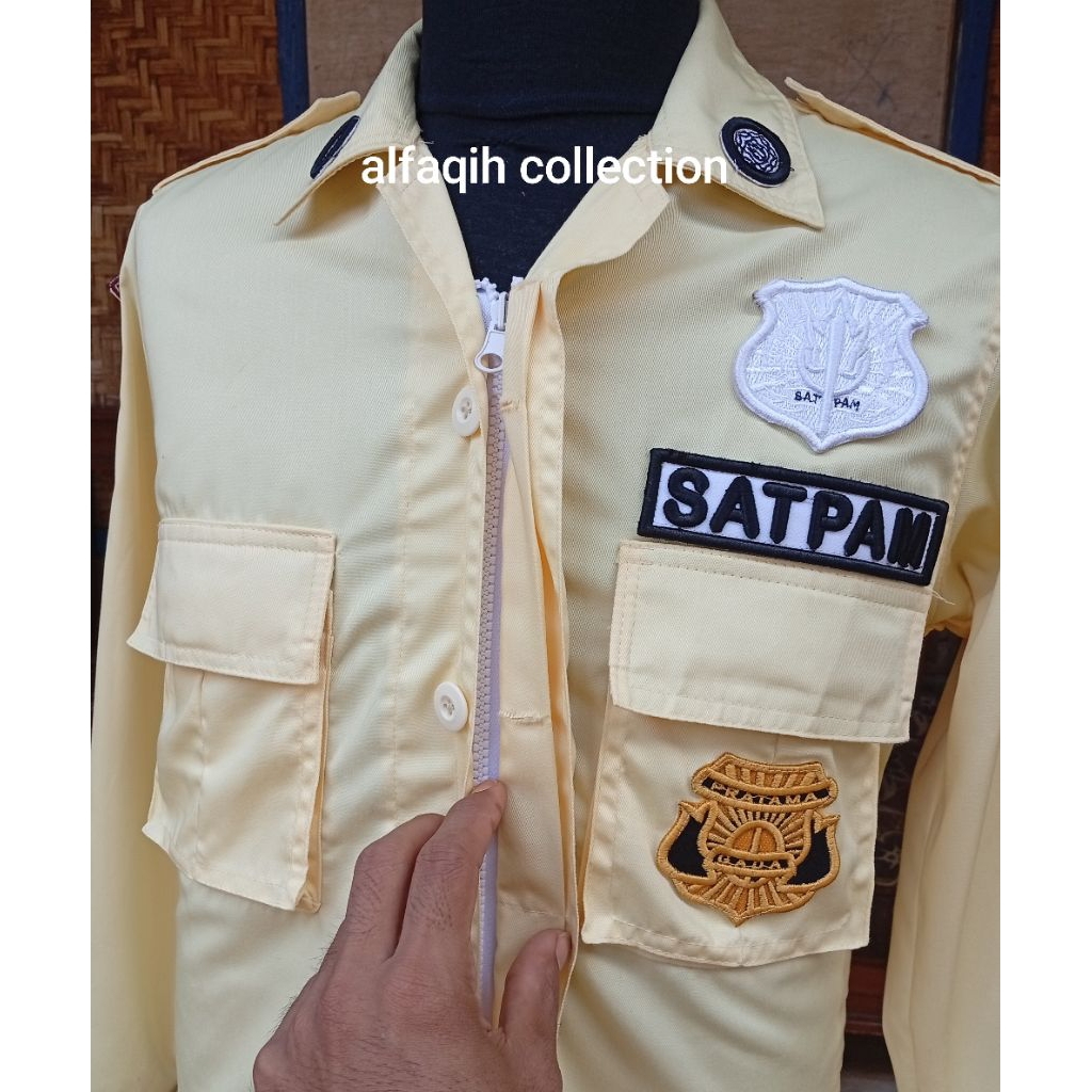Jual Seragam Security Satpam PDL Cream Resleting Lengan Panjang Cream ...