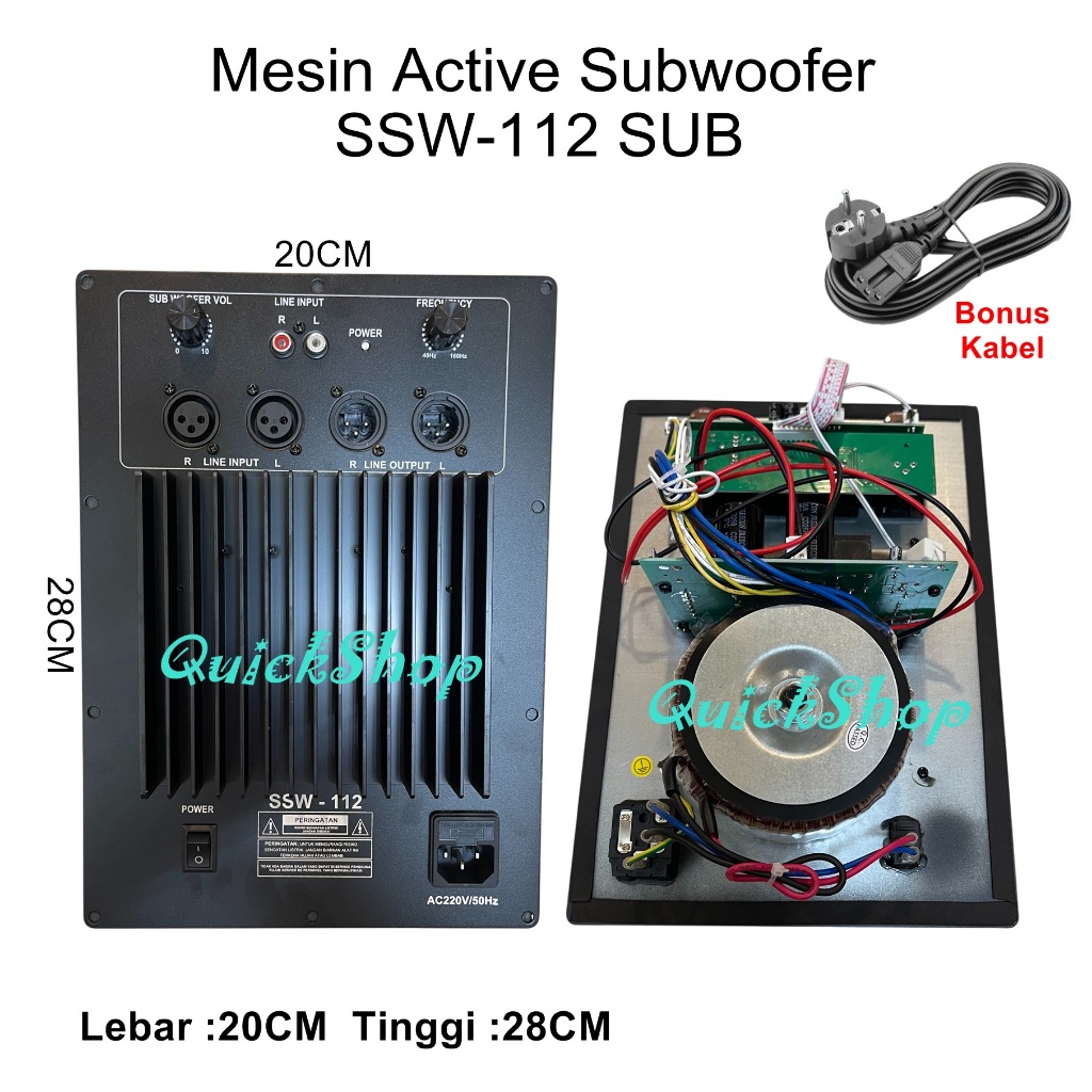 Jual Kit Power Sub / Mesin Active Subwoofer SSW-112 Support Speaker 10 ...