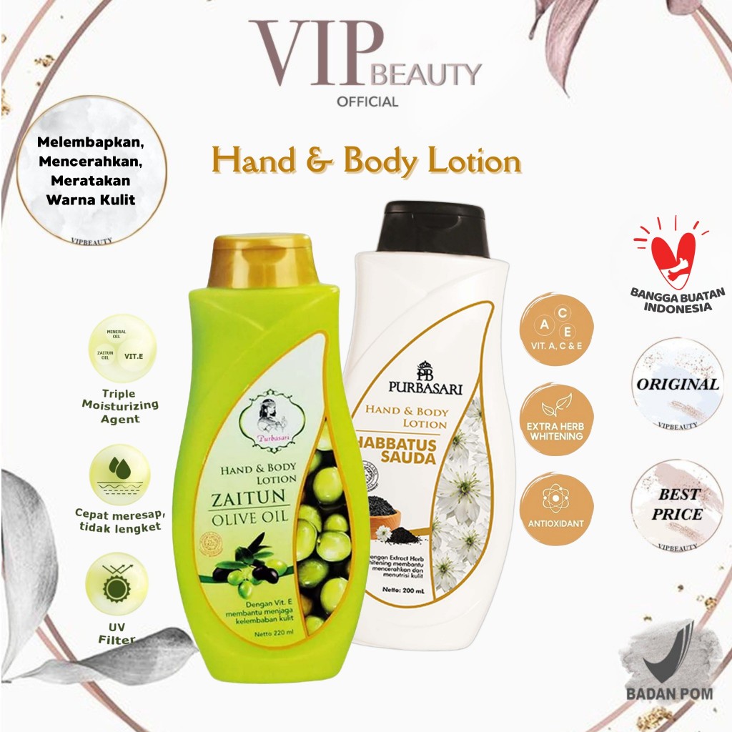 Jual PURBASARI Hand & Body Lotion Zaitun | Shopee Indonesia