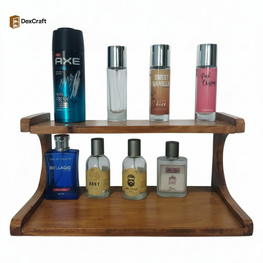 Jual Rak Display Parfume / rak Kosmetik Kayu 2 Tingkat Minimalis ...
