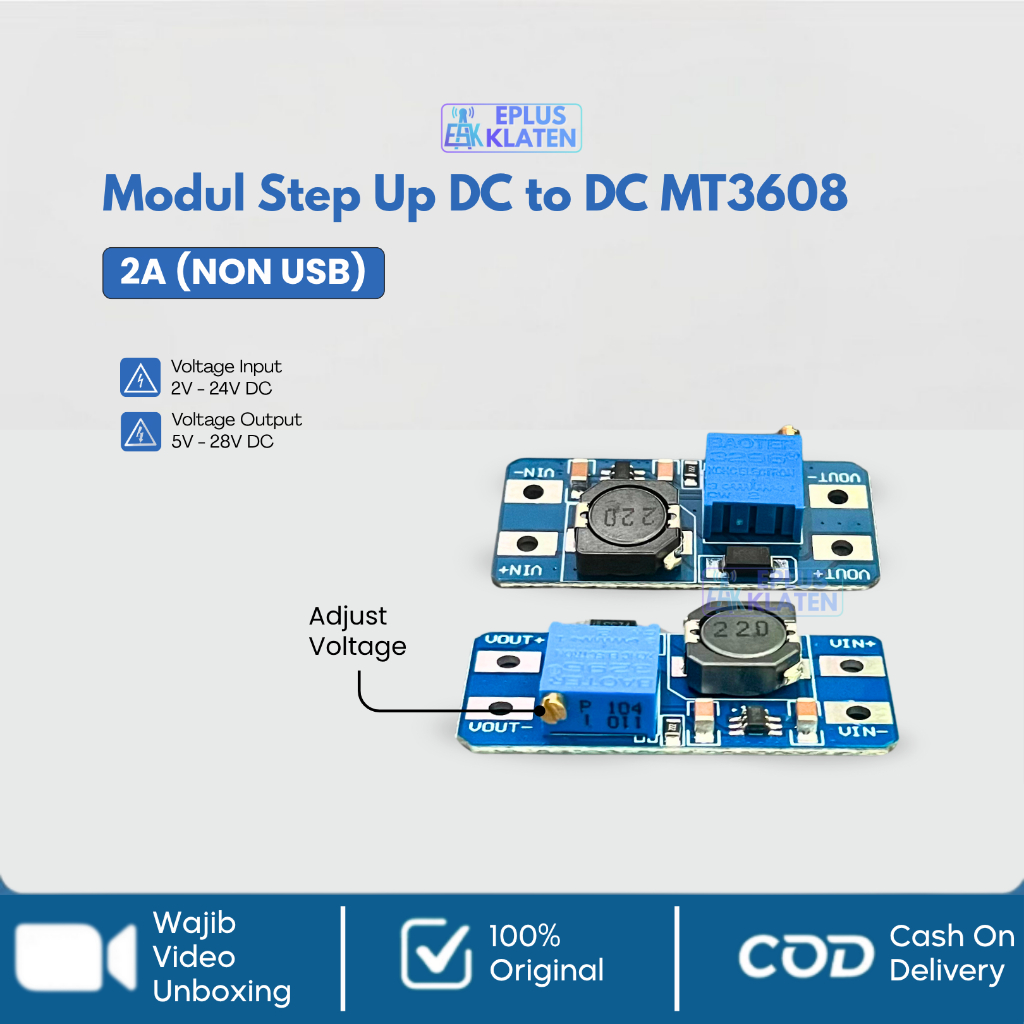Jual Modul MT3608 Step Up DC-DC 2A Stepup DC to DC Module Power Booster ...