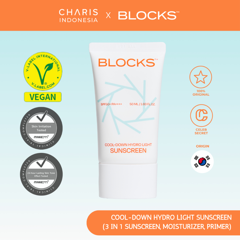 Jual BLOCKS Cool-Down Hydro Light Sunscreen SPF50+ PA++++ / Korea ...