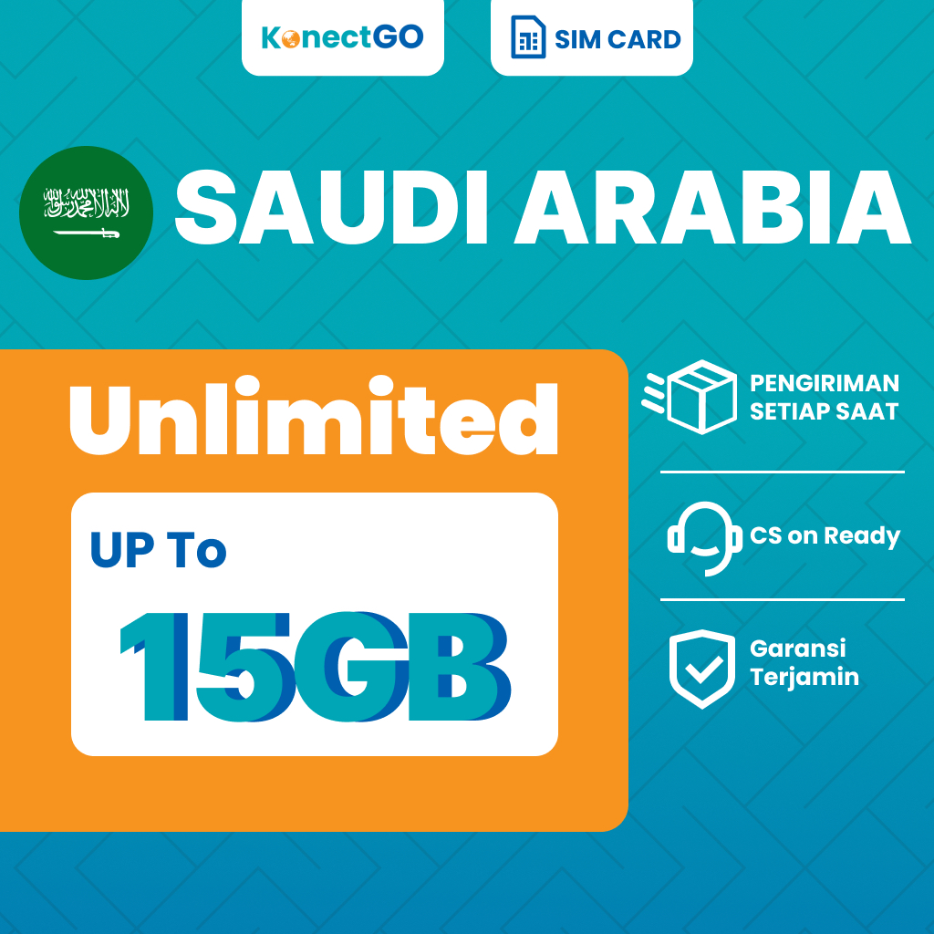 Jual Paket Data KonectGO Unlimited Saudi Arabia (SIM Card) | Shopee ...