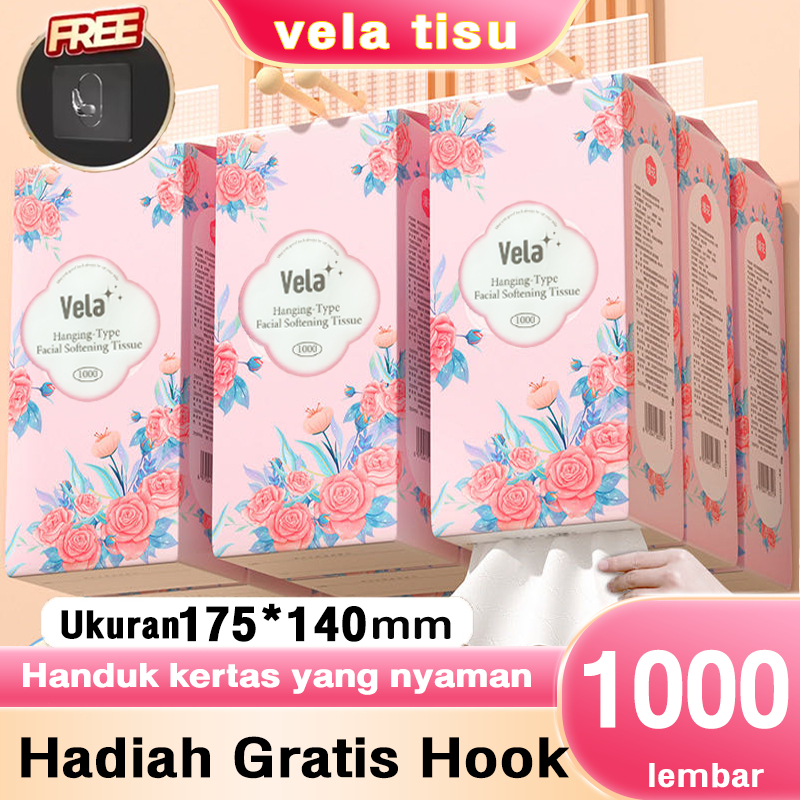 Jual [2PACK & 8 PACK] VELA GANTUNG Tissue, 1000 SHEETS Tissue Elegan ...