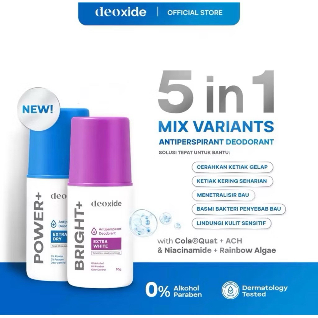 Jual Deoxide Antiperspirant Deodorant Roll On POWER+ For Hyperhidrosis ...