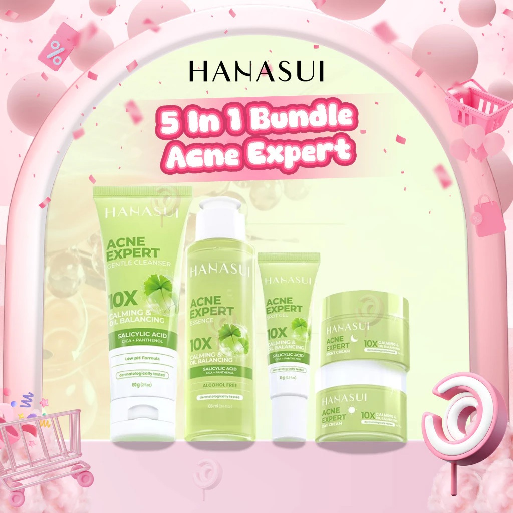 Jual [ PAKET 5 PCS ] HANASUI - ACNE EXPERT SKINCARE SERIES - Paket ...