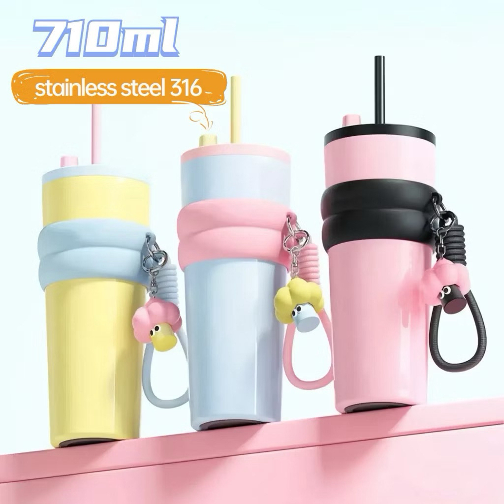 Jual Tumbler 710ml Stainless / Tumbler Viral Tumbler Free Sedotan ...