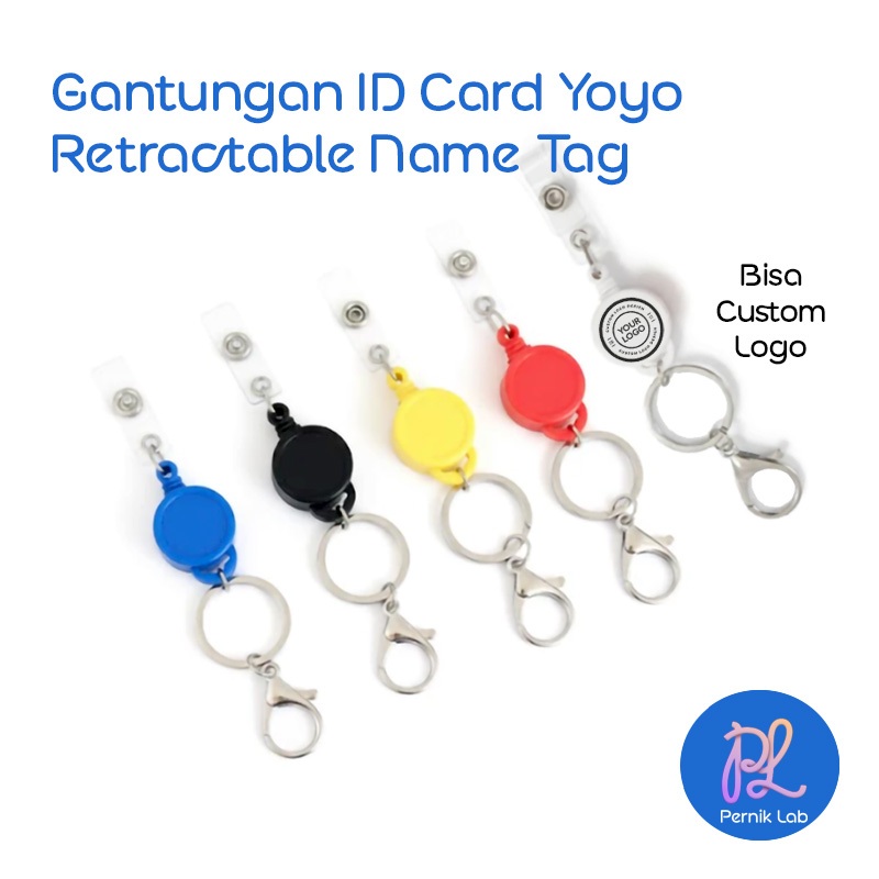 Jual Gantungan ID Card Yoyo Bisa Custom Logo | Retractable Name Tag ...