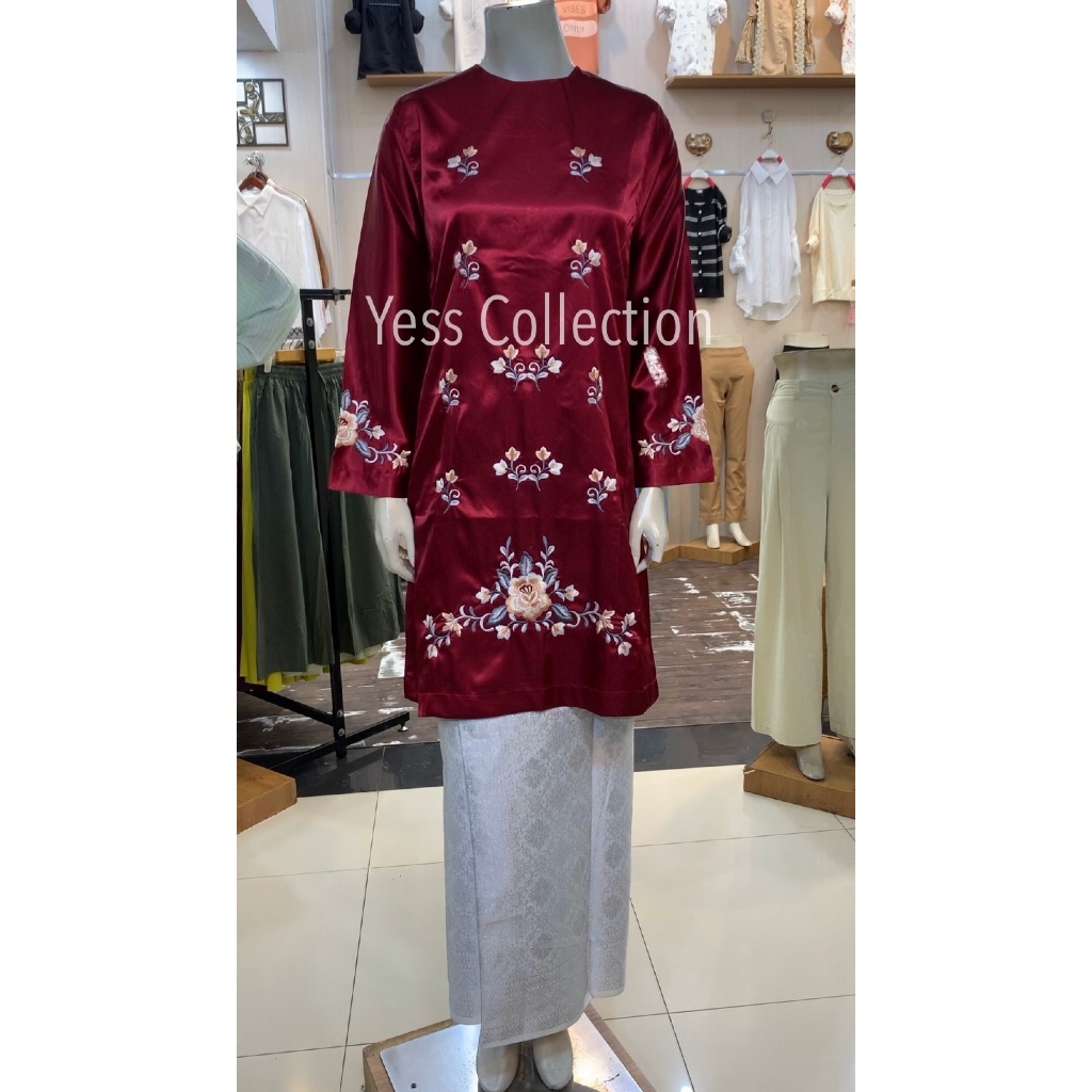 Jual BAJU BASIBA BORDIR | BAHAN SILK | BORDIR MOTIF SUJI | Shopee Indonesia