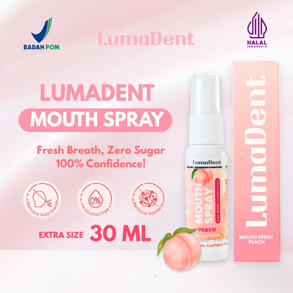Jual LumaDent Mouth Spray Peach With Menthol 30 ml Semprot Mulut ...