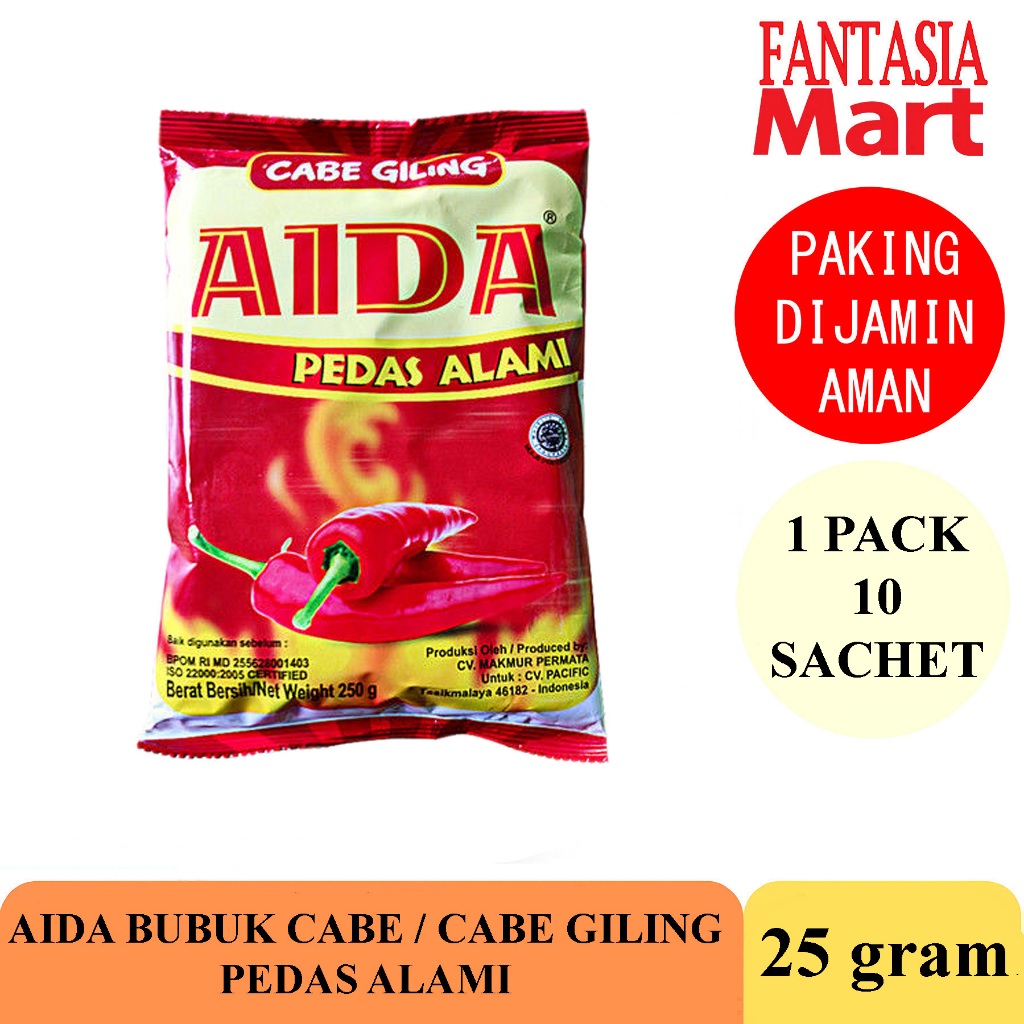 Jual AIDA CABE BUBUK SIAP PAKAI 25 GRAM PACK 1 X 10 SACHET SEVEN EIGHT ...