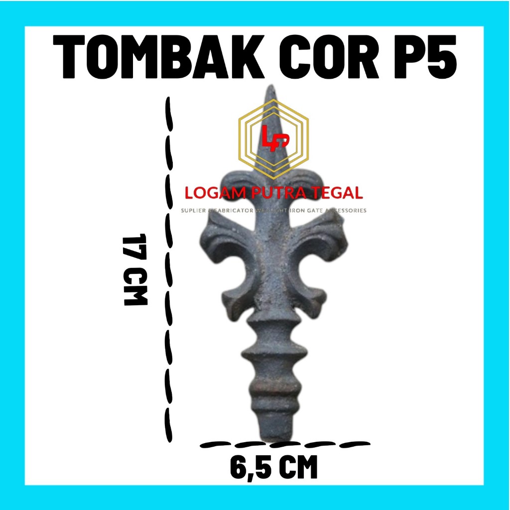 Jual Ornamen tombak pagar besi cor model P5 | Tumbak pagar besi cor ...